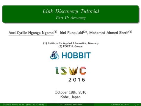 Link Discovery Tutorial Part Ii Accuracy Ppt