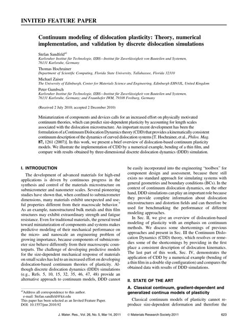 Pdf Continuum Modeling Of Dislocation Plasticity Theory Numerical Implementation And