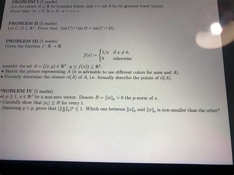solved problem i 5 marks let the subset acr be bounded