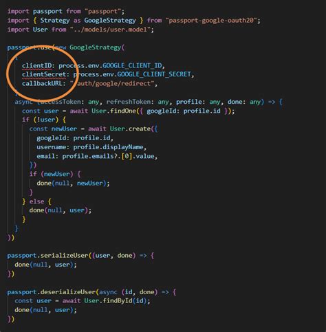 Passport Js Passport Js Google Oauth Strategy Typescript Error Stack Overflow