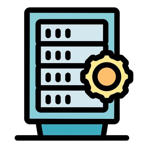 Server Configuration Icon With Gear Symbol 55586162 Vector Art At Vecteezy