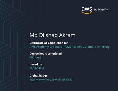 Awsacademy Cloudarchitect Aws Cloudcomputing Digitaltransformation Md Dilshad Akram