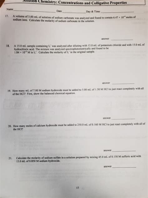 Solved How Many Moles And Grams Of The Indicated Solute Are
