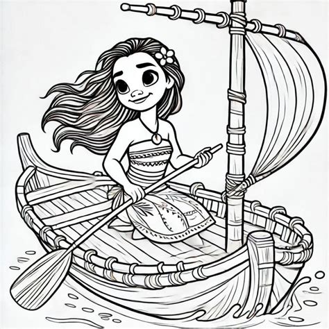 Moana E Maui Em Aventura Cultural Para Colorir