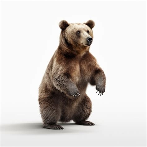 Un Oso Pardo Está Parado Sobre Sus Patas Traseras Foto Premium