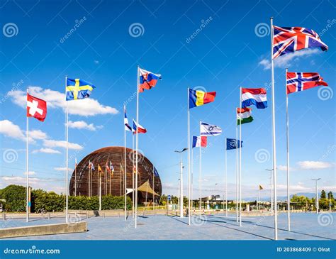 The Globe Of Science And Innovation At Cern Near Geneva Editorial Stock