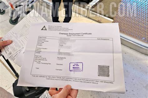 How To Apply Bm Online Oec Exemption For Returning Ofws Owwa Member