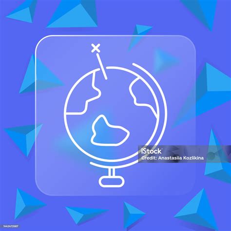 위치 포인터 라인 아이콘이 있는 행성입니다 지리적 위치 내비게이션 장비 지도 제작 여행 관광 출장 Gps 위성 장소 목적지 지리 개념입니다 유리 형성 0명에 대한 스톡 벡터