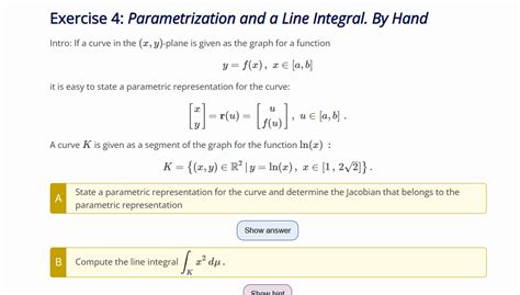 solved exercise 4 parametrization and a line integral by