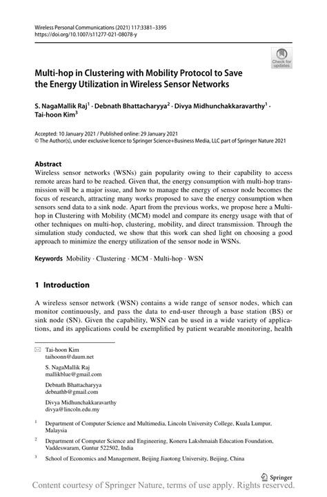 Multi Hop In Clustering With Mobility Protocol To Save The Energy