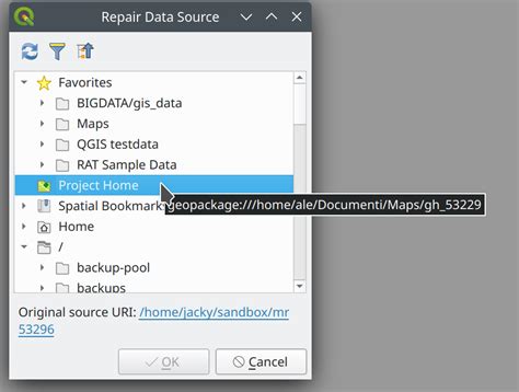 Browser Project Home Folder Does Not Work With Gpkg Stored Projects