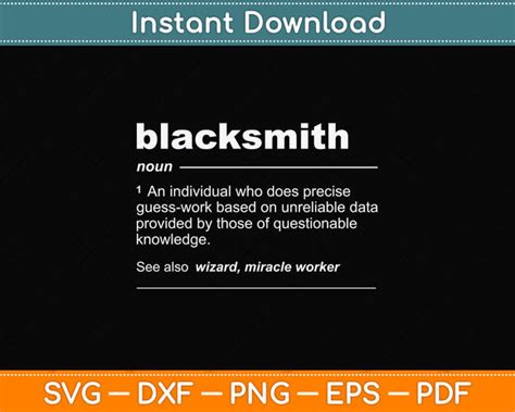 Blacksmith Funny Definition Svg Cutting File Artprintfile