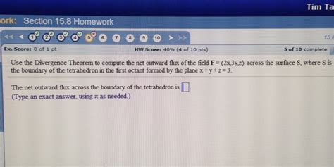 Solved Use The Divergence Theorem To Compute The Net Outward