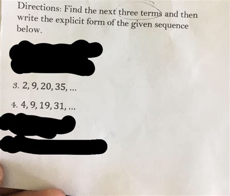 answered directions find the next three terms… bartleby