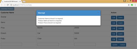Crud Operations In Aspnet Mvc Using Inline Editdelete With Validations Qa With Experts