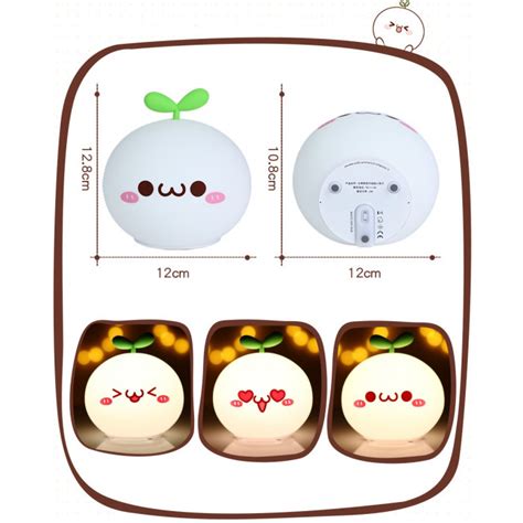 Симпатична силиконова безжична мини нощна лампа във формата на плодче която си сменя цвета при