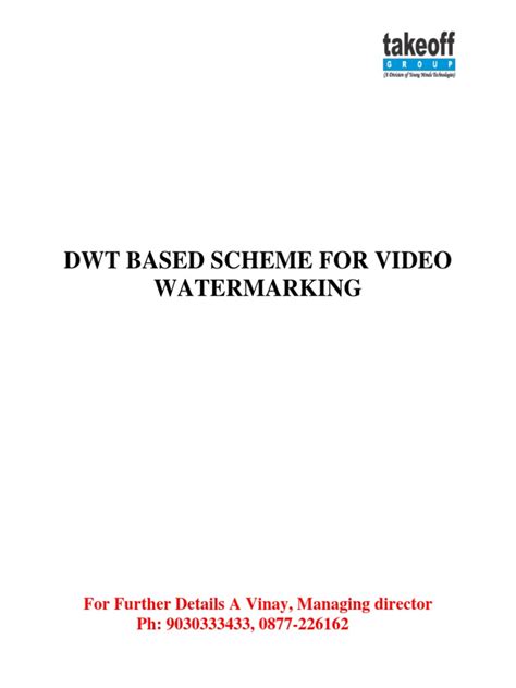 6dwt Based Scheme For Video Pdf Wavelet Imaging