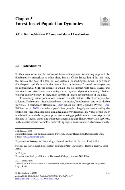 Pdf Forest Insect Population Dynamics
