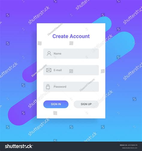 Modern Material Design Login Page Clean Stock Vector Royalty Free