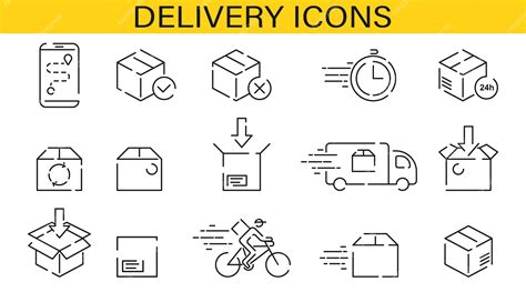 Premium Vector Delivery Line Icons Shipping Fast Delivery Vector