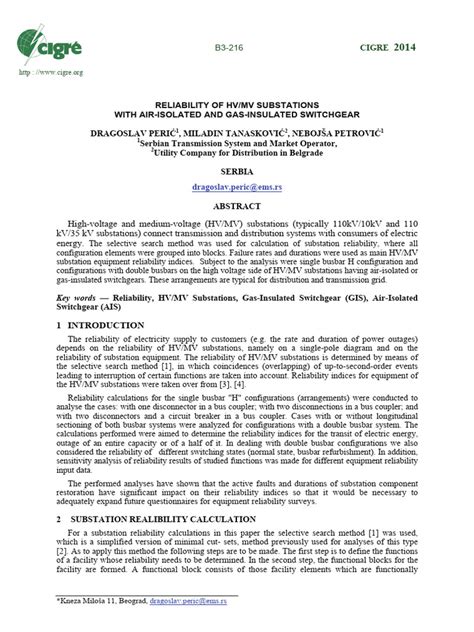 Confibiliad Se Ais Gis Pdf Electrical Substation Reliability Engineering