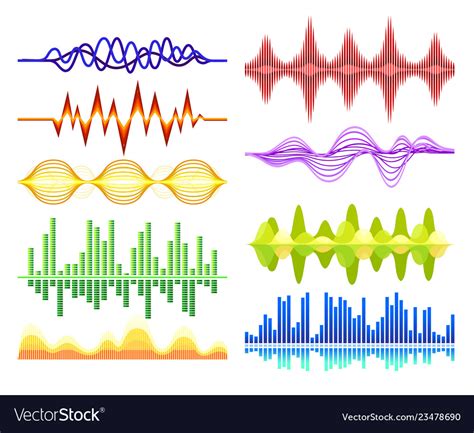 Abstract Music Waves Sound Visualization Vector Image