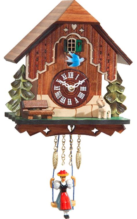 Woodland House With Swing Mini Cukoo Clock 0186sq Kris Kringl