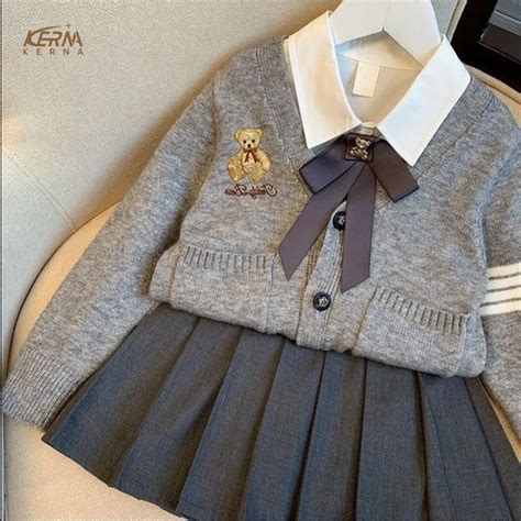 Комплект одежды Девочки Kerna Офисный школьный с сорочкой с юбкой натуральный серый размер 42