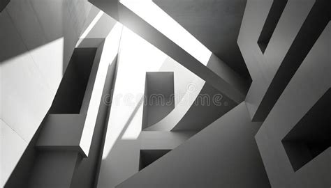 Abstract Architectural Design Exploring Light And Shadow In Modern Geometry Stock Illustration