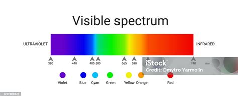 Cahaya Spektrum Yang Terlihat Infografis Panjang Gelombang Sinar