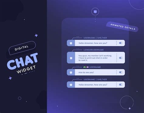 Digital Kitty Twitch Chat Widget Animated Blue Chatbox For Etsy