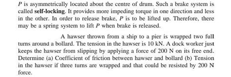 Solved P Is Asymmetrically Located About The Centre Of Drum