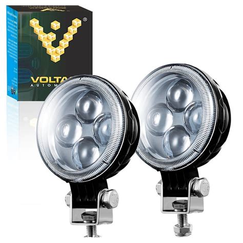 Voltage Automotive LED 3" Inch Round Fog Light 6000K Spot Light With ...