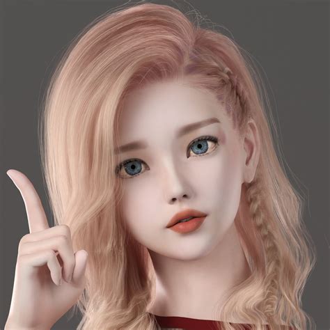A Blonde Girl Posing 3d Model Turbosquid 2242660