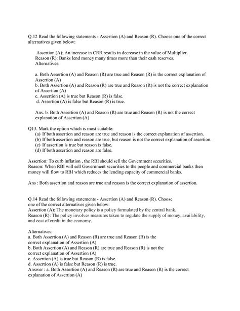 Money And Banking Reason And Assertion Based Praneet Mohan Page 4