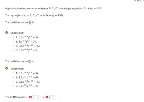 Solved Please Only Solve The Mrs For The Equation The