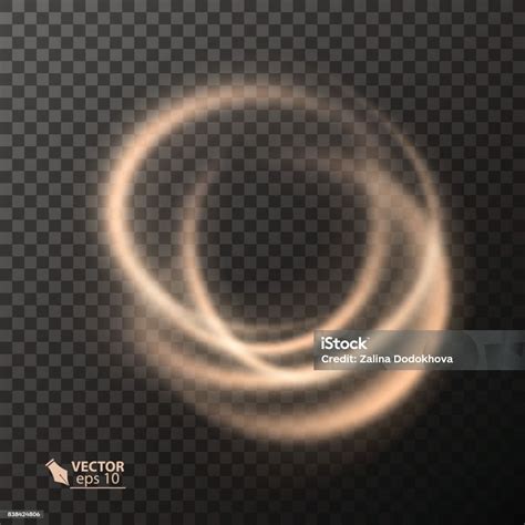 조명 효과 골드 라인 벡터 원입니다 빛나는 빛 불 링 추적입니다 투명 한 배경에 반짝이 마법의 불꽃 소용돌이 흔적 효과 곡선에 대한 스톡 벡터 아트 및 기타 이미지 Istock