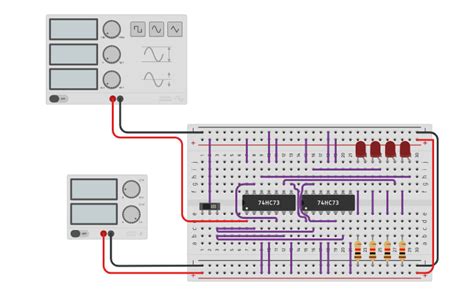 circuit design asynchronous down counter tinkercad