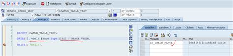 Range Table Type SAPCODES