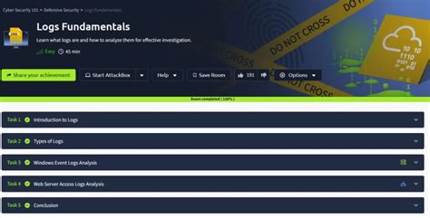 Cybersecurity Tryhackme Logsfundamentals Securitylogs Forensics