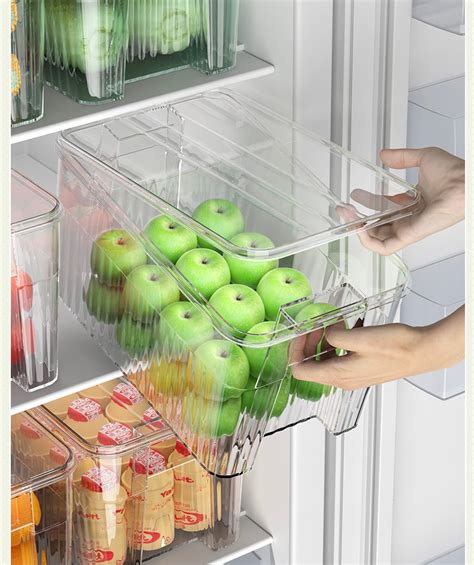 Контейнер органайзер с крышкой для хранения продуктов овощей и фруктов 2 размера купить по