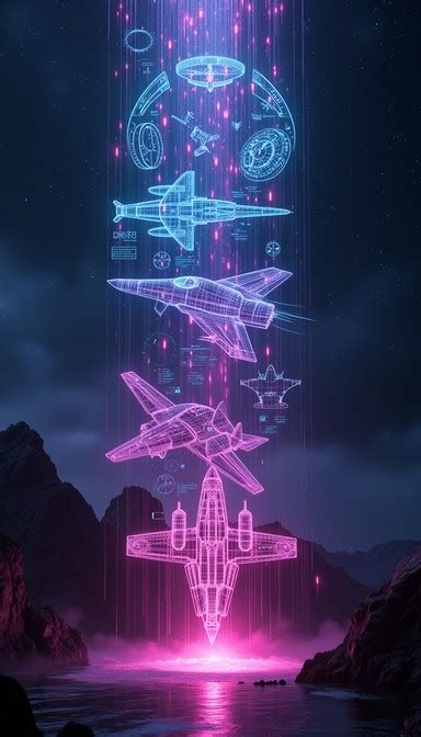 Free Holographic Space Schematics Photo Spacecraft Holographic Neon Download At Stockcake