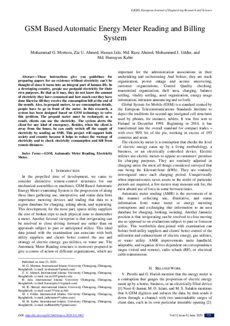 Pdf A Gsm Based Automatic Energy Meter Reading And Billing System