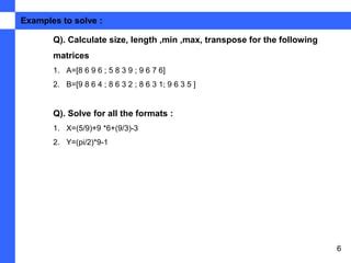 Chapter Commands At MATLAB Command Window PPT Physics Science