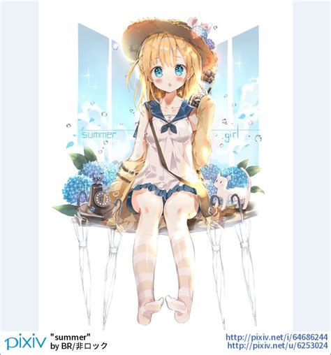 Pixiv（픽시브）한국어 On Twitter 오늘의 귀여운 작품！ 「summer」by Br 非ロック Een9gzif5r Pixiv…