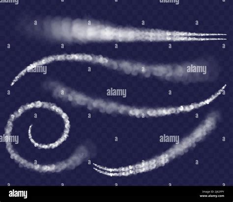 Airplane Air Jet Trail Vector Illustration Of Aircraft Condensation