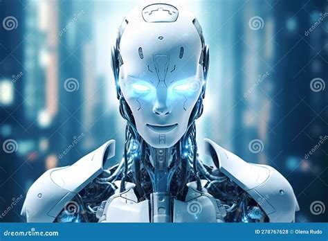 Ai Generative Artificial Intelligence Robot Futuristic Technology Concept 3d Rendering Royalty