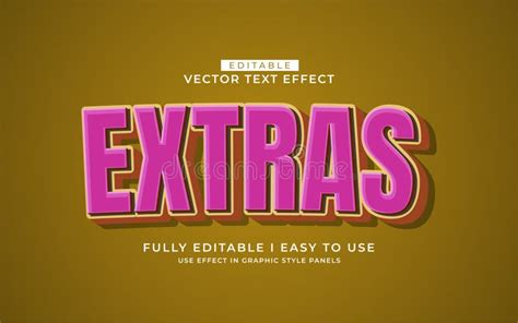 3d Editable Extra Text Effect Style Template Stock Vector Illustration Of Concept Typeface