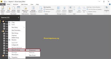 Create Query Groups In Power Bi