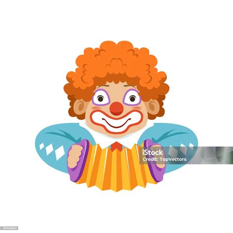 고전적인 옷 벡터 일러스트 레이 션에에서 고조파 만화 친절 한 광대와 전통적인 메이크업에 재미 있는 서커스 광대 Film Festival에 대한 스톡 벡터 아트 및 기타